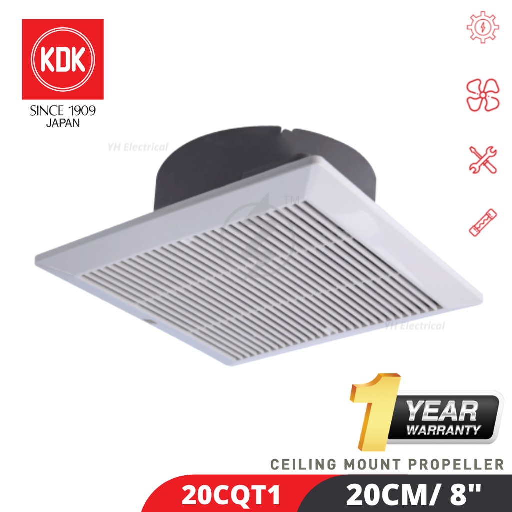 KDK 8"/ 10" inch Ceiling Mounted Ventilating Fan / Exhaust Fan 20TGQF ...