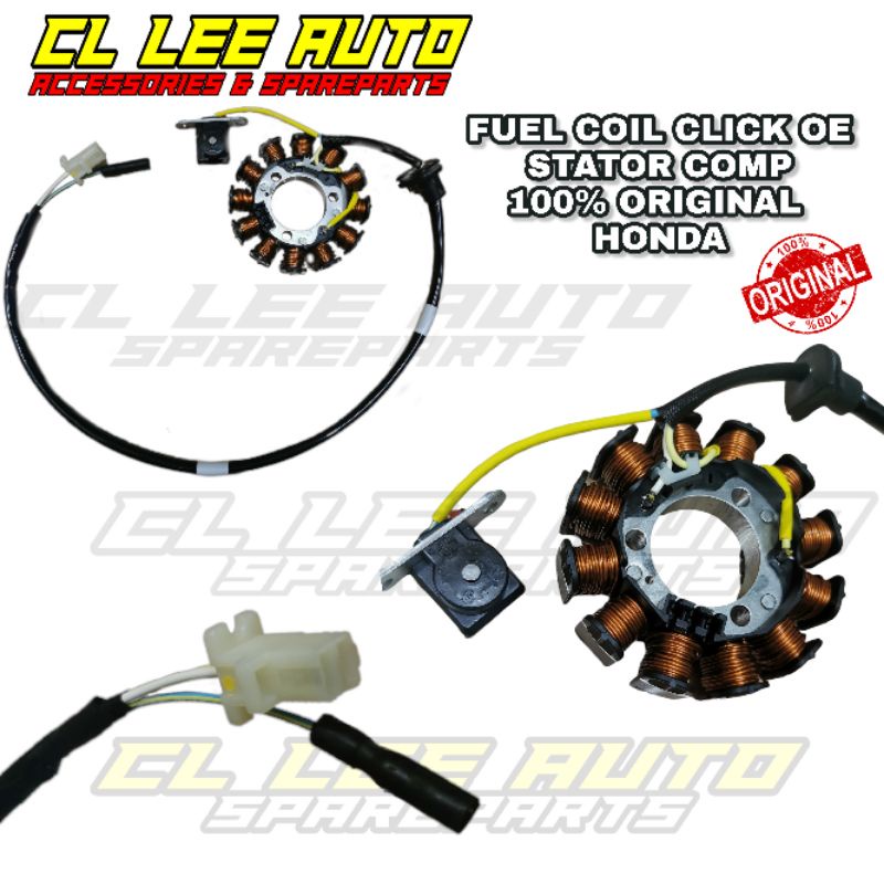 HONDA CLICK FUEL COIL STATOR COMP STARTER COIL COMPLETE 100% ORIGINAL ...