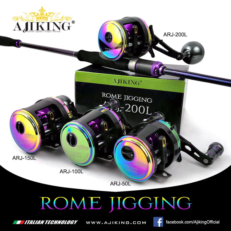 NEW AJIKING ROME JIGGING 50L 100L 150L 200L Jigging Reel Max Drag 5 ...