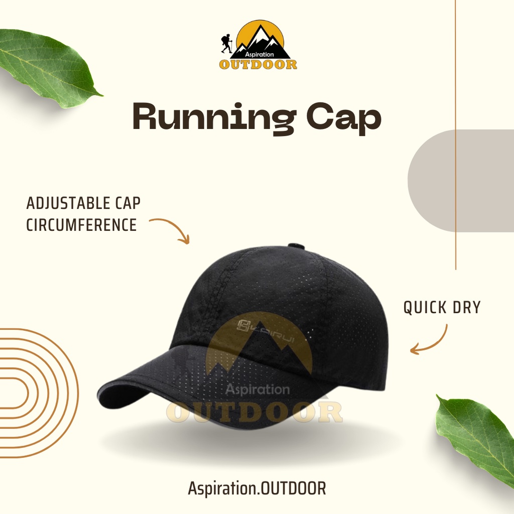 New! Men Women Performance Running Cap Quick Drying Sport Cap Baseball ...