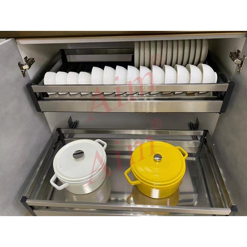 AIM Kitchen Cabinet Four Side Multi Function Pull Out Basket | Shopee ...