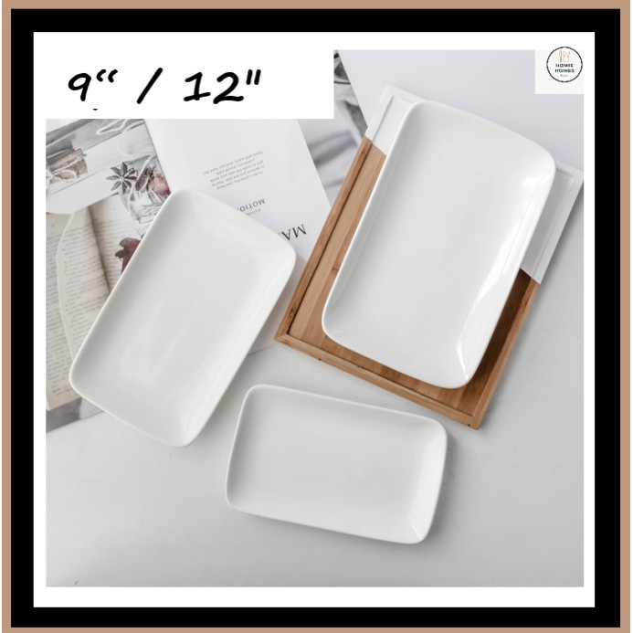 Porcelain Rectangle Plate Dinner Plate | Shopee Malaysia