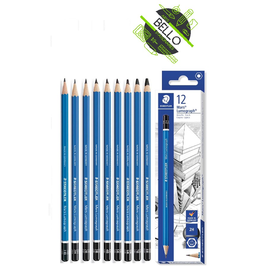 STAEDTLER Mars Lumograph Pencils 2B / 3B / 4B / 5B / 6B / 7B / 8B / 9B / HB (per pc) | Shopee ...