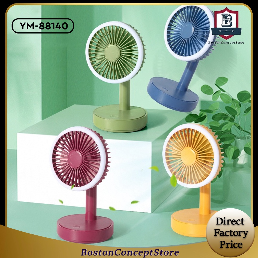 BOSTON Mini Fan YM-88140 LED Mini Small Cute Table Desk Fan Model LED ...