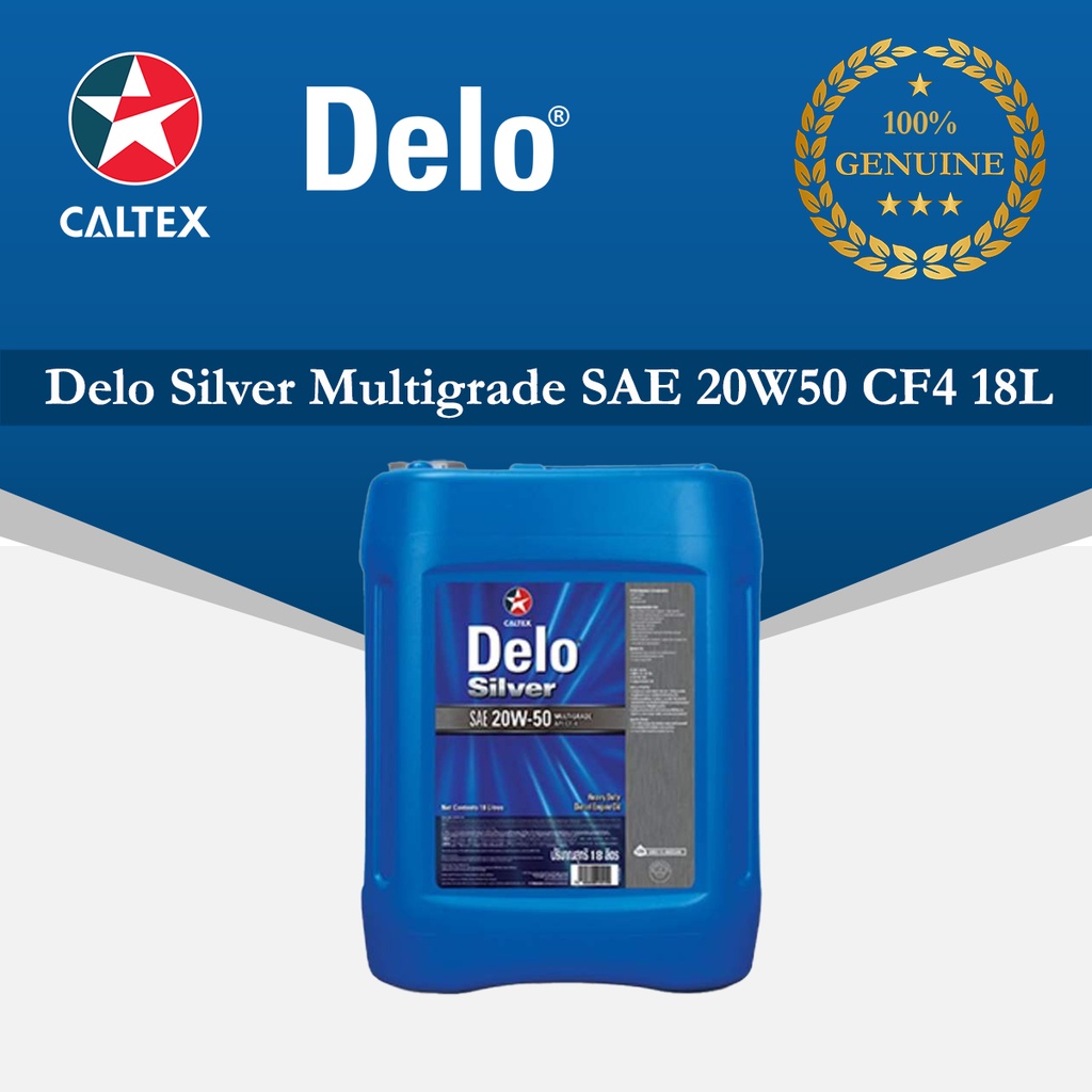 Diesel Engine Oil Caltex Delo Silver Multigrade SAE 20W50 - CF4 (18L ...