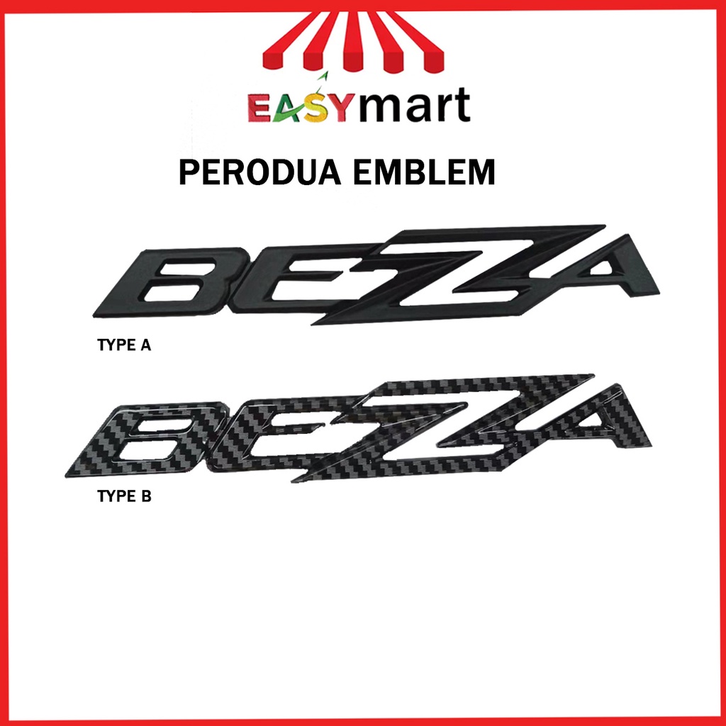 PERODUA FONT EMBLEM MATTE BLACK CARBON 3M SIRION AXIA ALZA ATIVA BEZZA ...