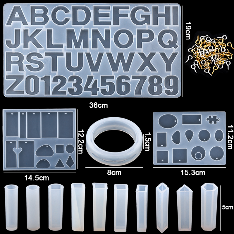 Epoxy Resin Silicone Mold Kit Jewelry Making Pendant Craft DIY 799 Pcs ...