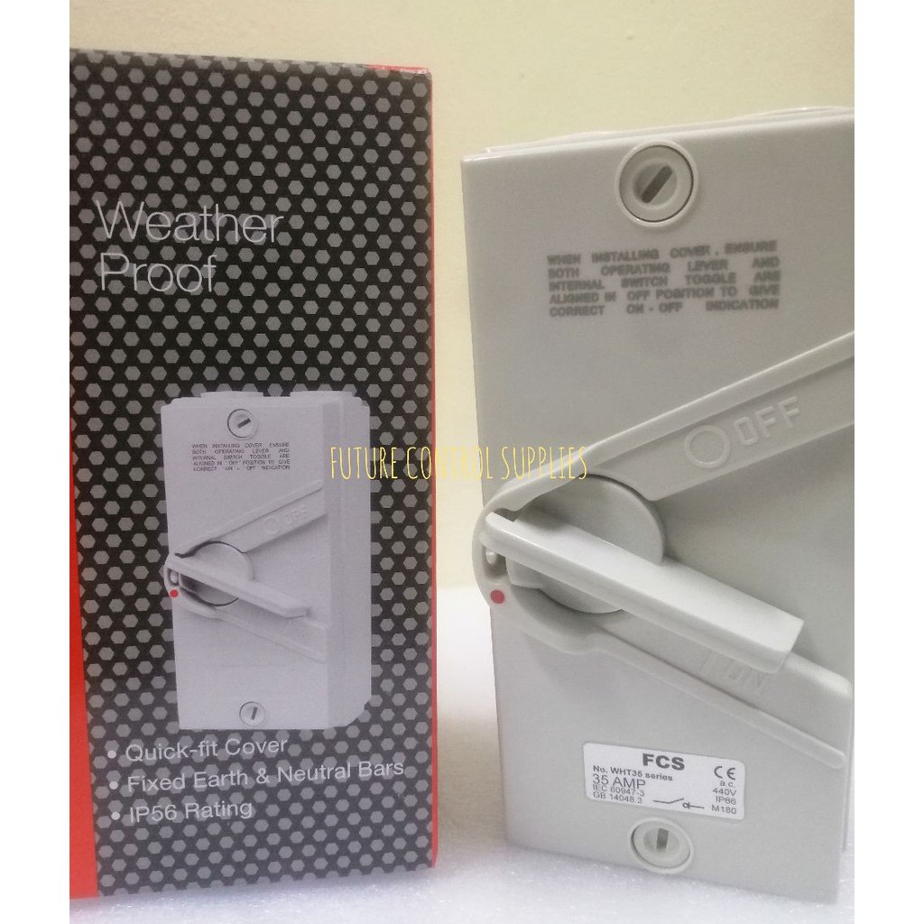 WEATHERPROOF WHT35 35AMP 3POLES ISOLATOR SWITCH 440V (ORIGINAL) | Shopee Malaysia