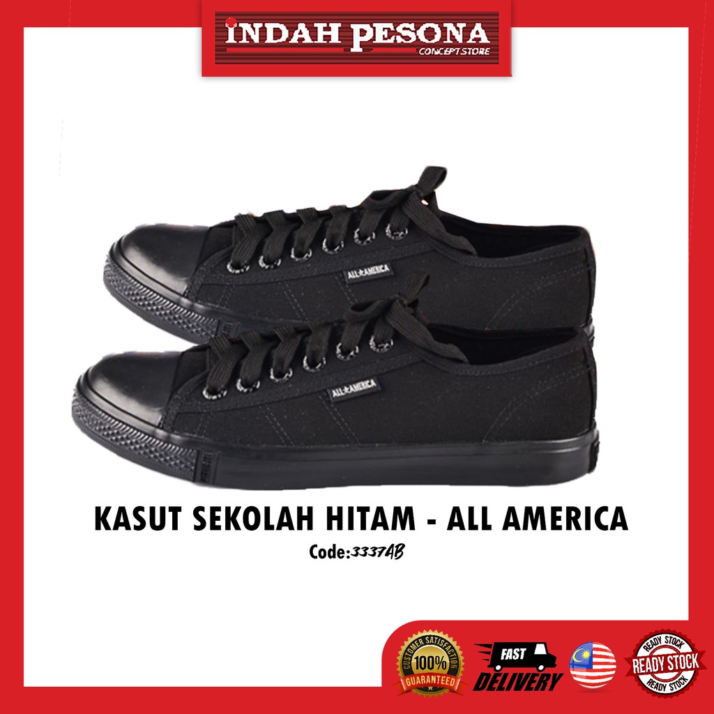 All America Lace-Up Style School Shoes - Black/Size 33-38 3337AB ...