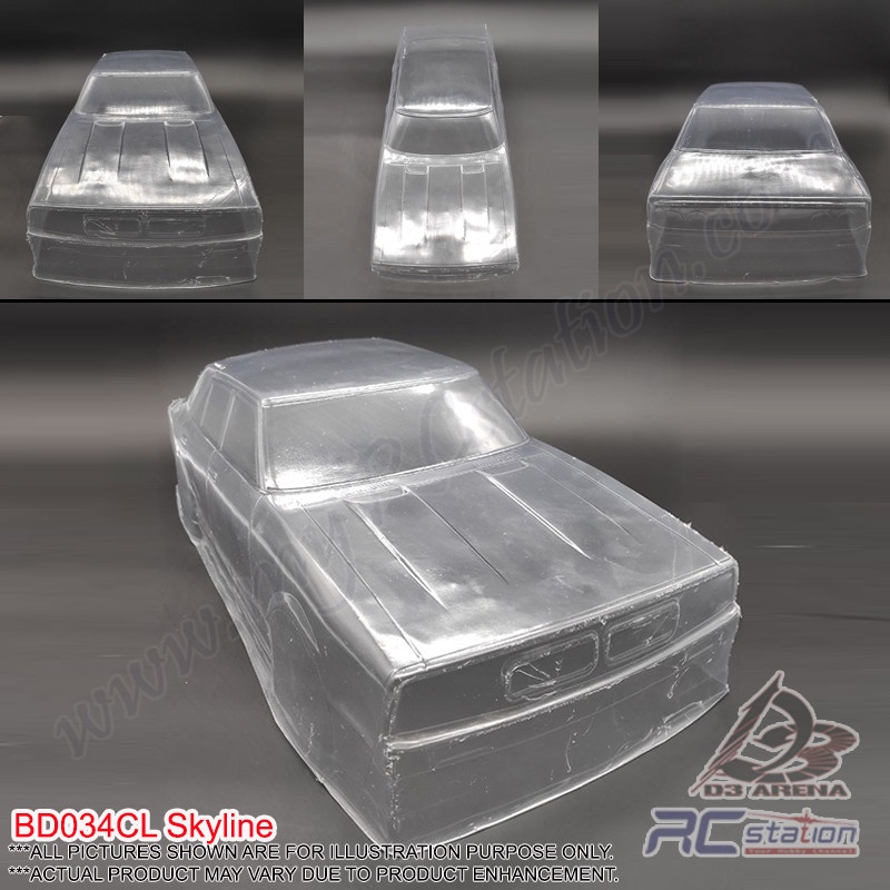 PVC 1/10 Clear Body Shell - Skyline W:188 WB:255 - BD034CL | Shopee ...