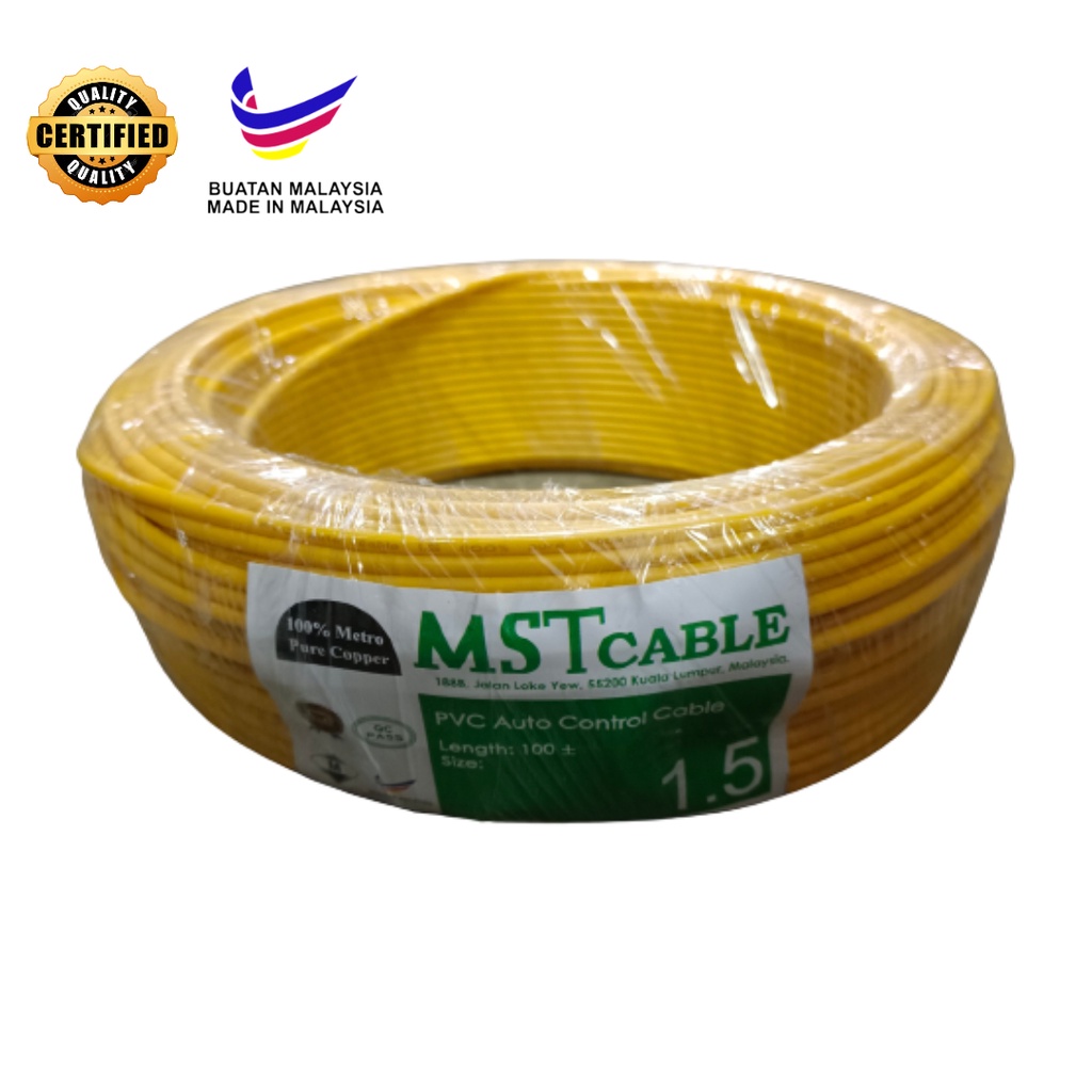 1.5MM Pure Copper 100% PVC Cable / Wayar / Wire Copper Wire Cable 1.5mm ...