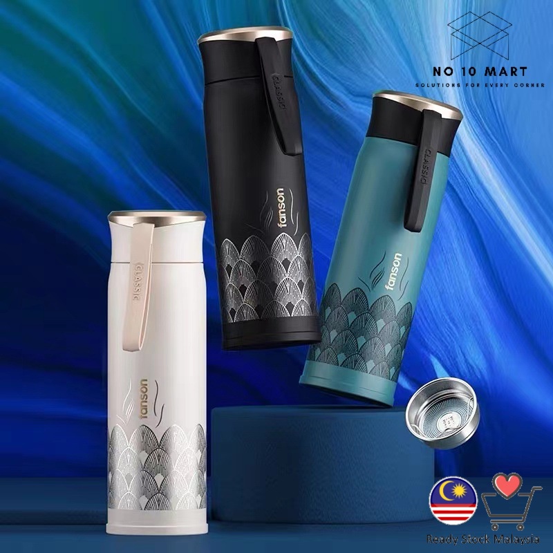 [Ready Stock] Fanson Classic 304 Stainless Steel Vacuum Thermos Flask 450ML tumbler Ins Style ...