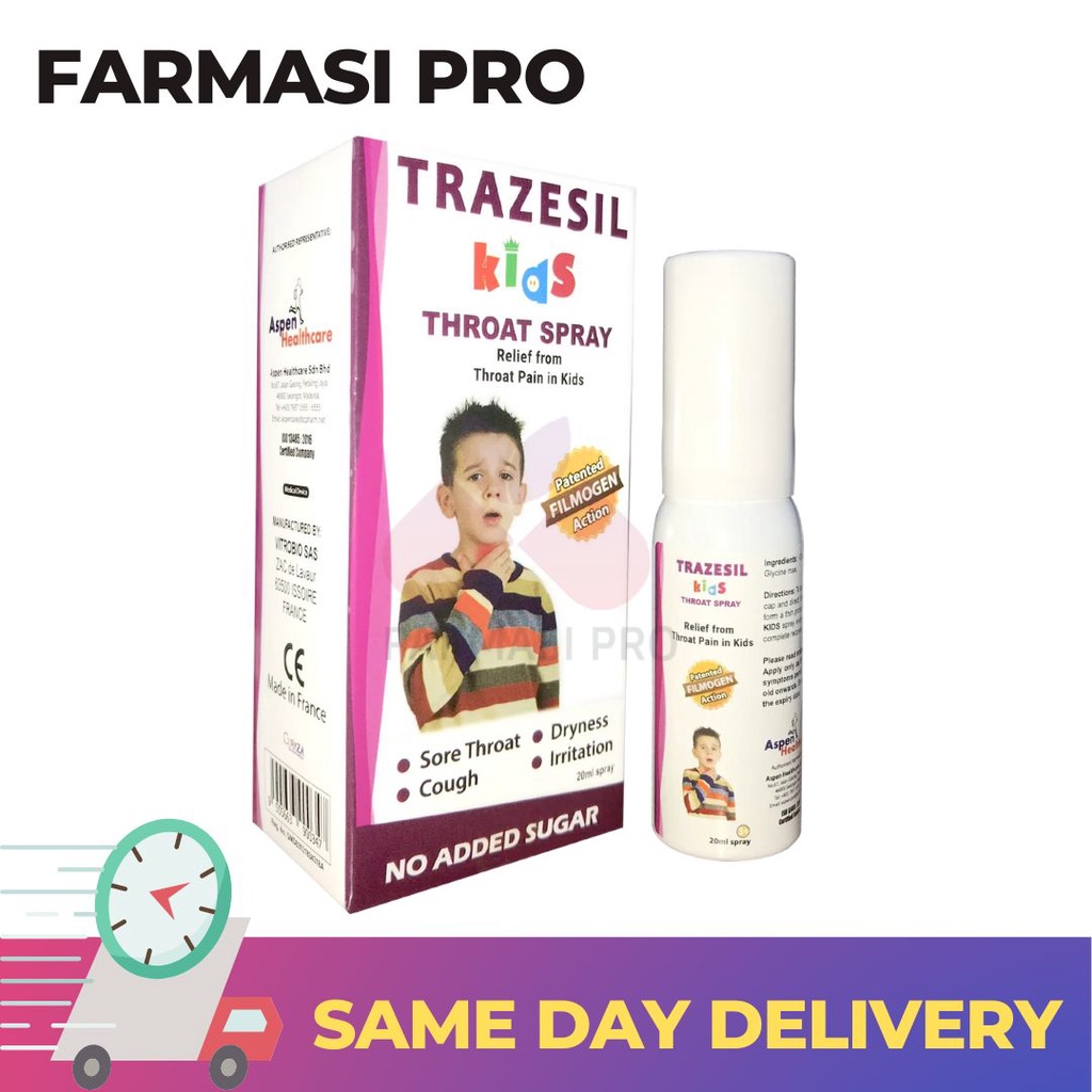 (READY STOCK) Trazesil kids throat spray 20ml (exp:6/2025) | Shopee ...