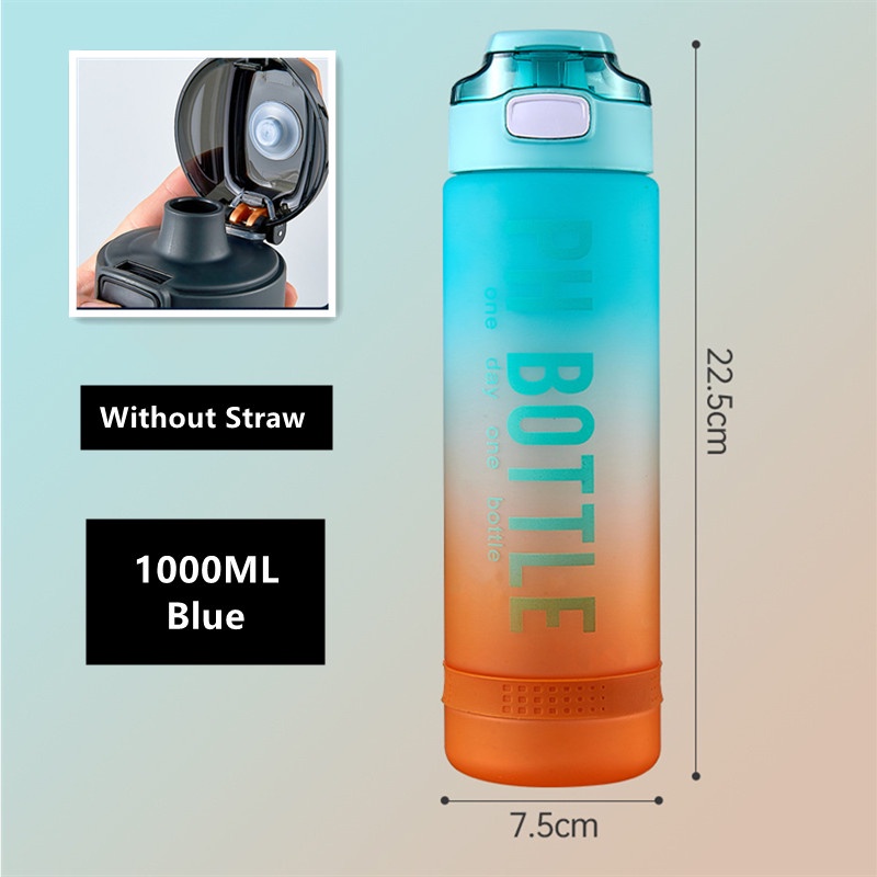 2200ml Large Capacity Water Bottles With Straw Gym Fitness Drinking Portable Outdoor Sports ...