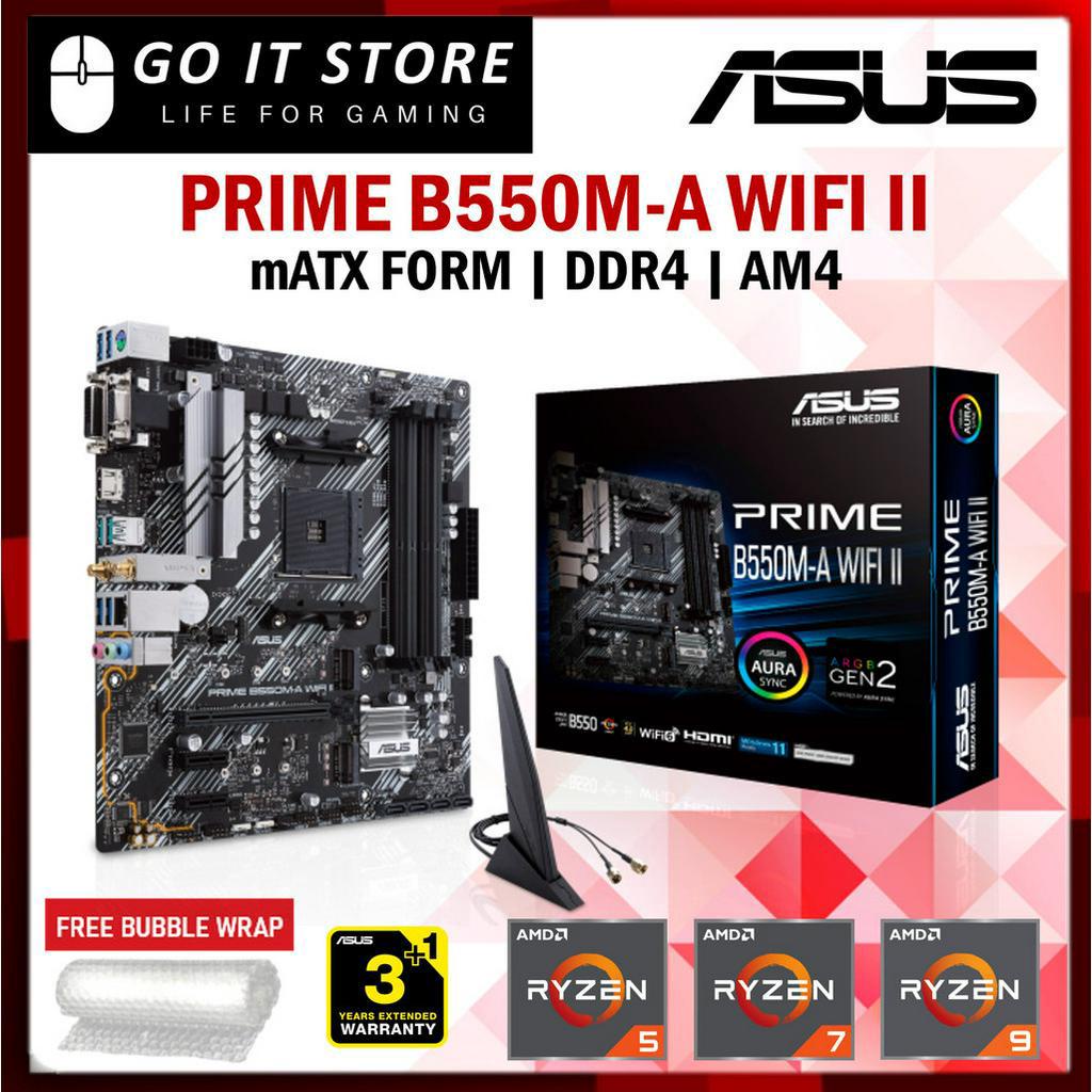 Asus Prime B550M-A WiFi II AM4 mATX Motherboard+ AMD Ryzen 5000 Series ...