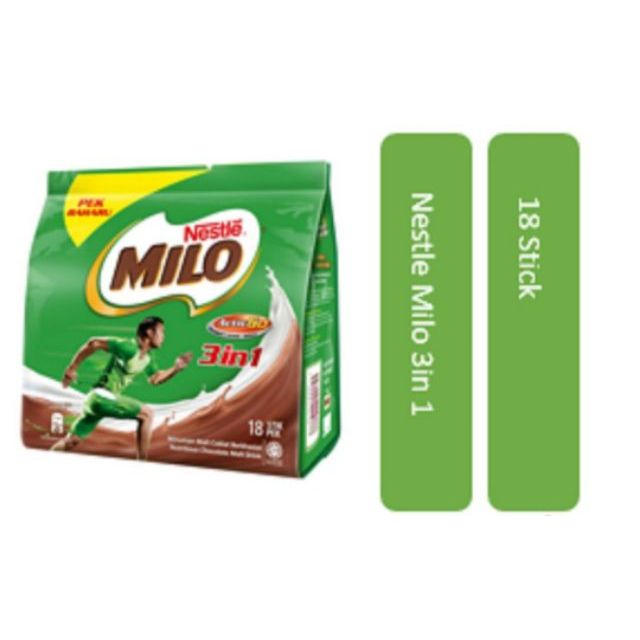 Nestle MILO 3 in 1 Activ-Go (33g x 18s)/Milo Original 18s | Shopee Malaysia