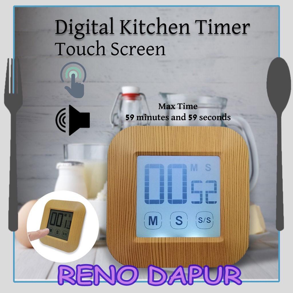 Digital Screen SQ-940 Kitchen Touch Timer Wood Magnet Clock Countdown ...