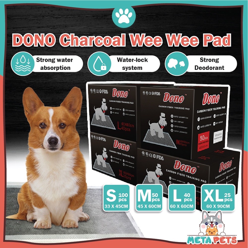 META Pets Dono Diapers Disposable Bamboo Charcoal Wee Wee Pad with ...