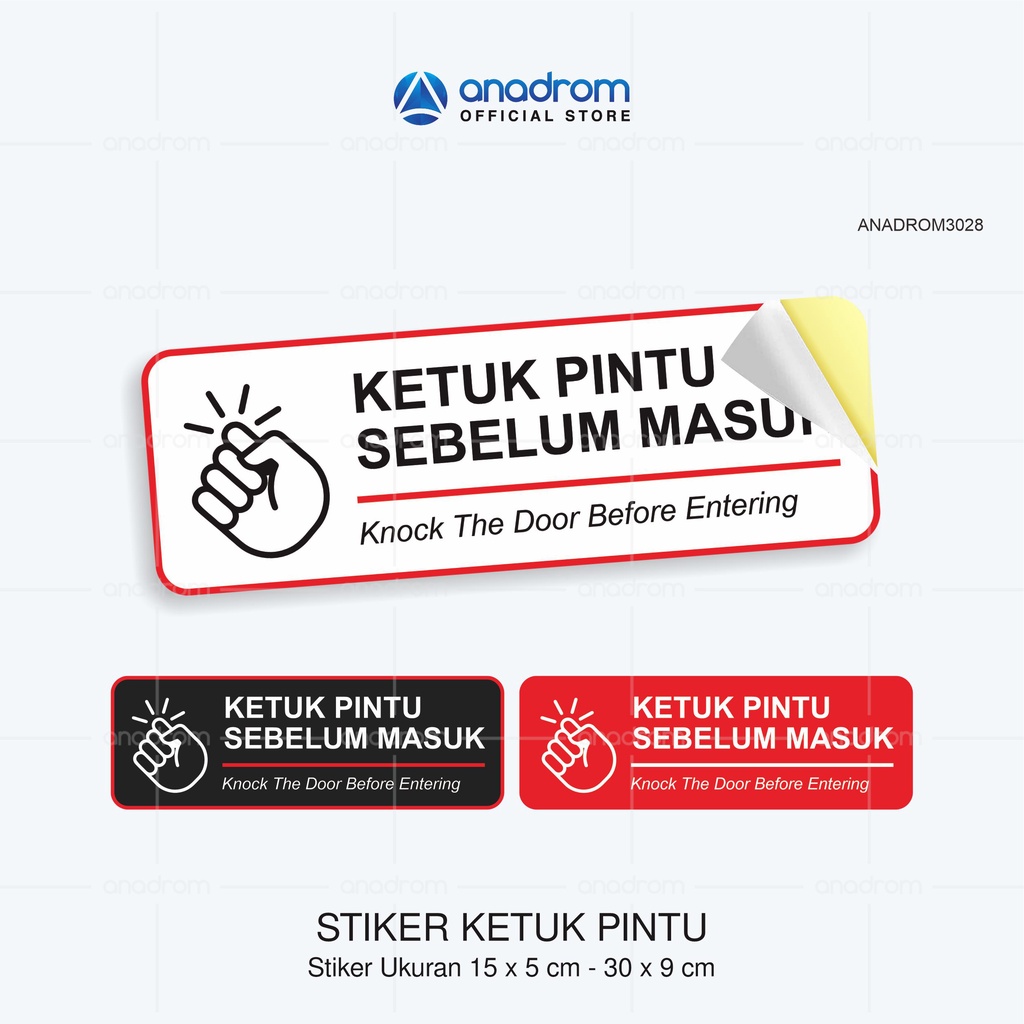 Sticker Tap the Door Before Entering | Knock Sign Please | Sticker 15x5 ...