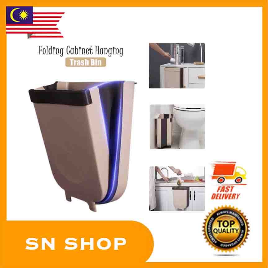 Kitchen Wall Mounted Folding Dustbin Cabinet Door Foldable Hanging ...