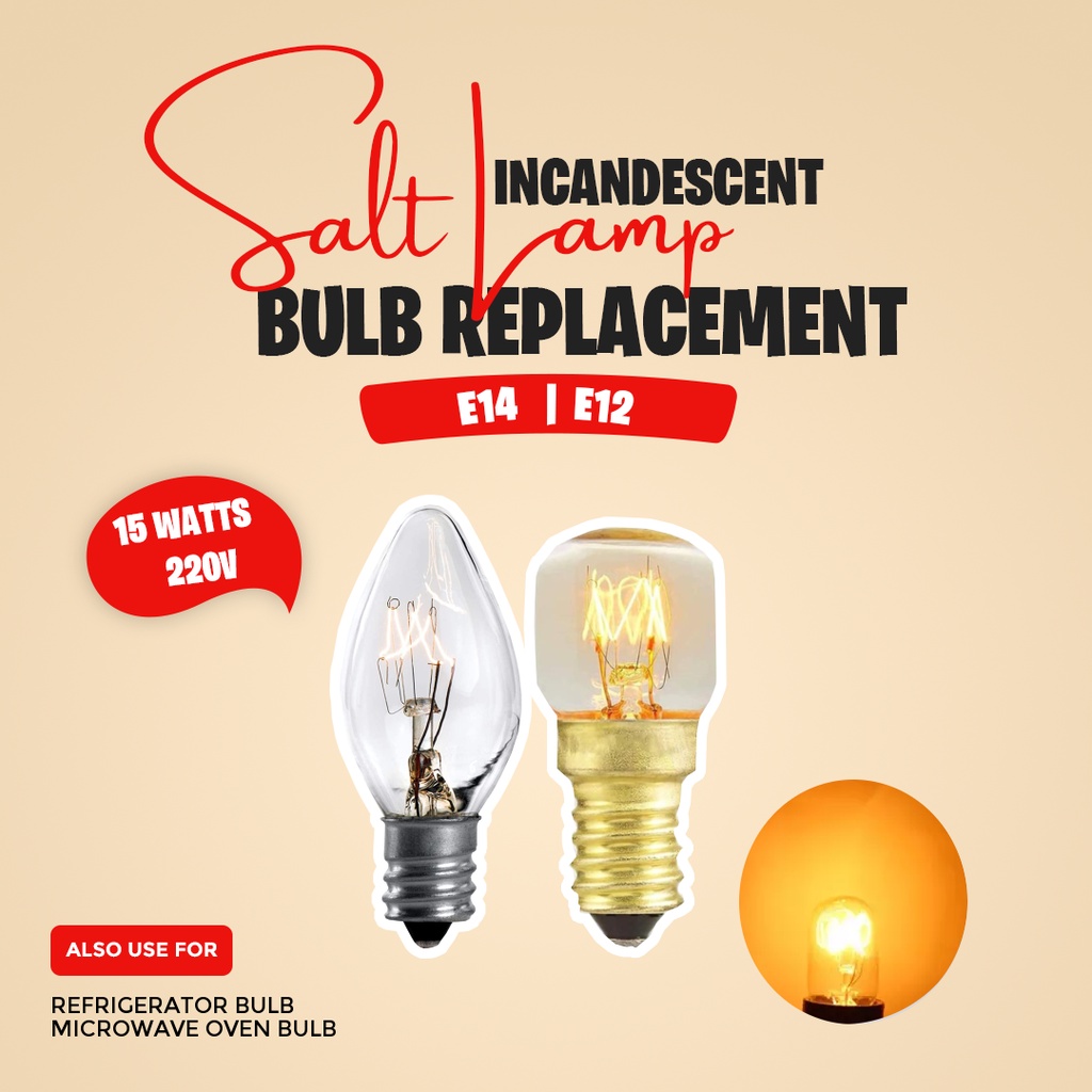 E12 E14 Light Bulb Himalayan Salt Lamp Replacement Heat Bulb ...