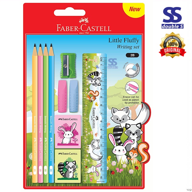 Faber Castell Writing Set Little Fluffy 2B Pencil Set | Shopee Malaysia