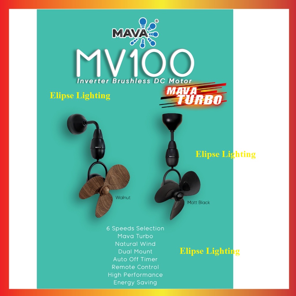MAVA MV100 16" Corner Fan / Wall Fan / Ceiling fan with Remote Control & DC Motor | Shopee Malaysia