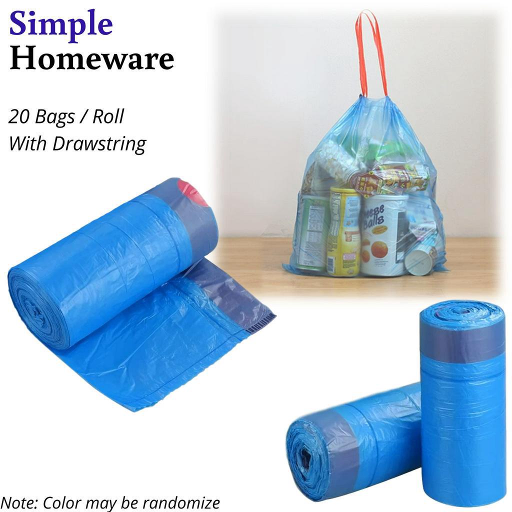 Plastic (3set1)Garbage Dustbin Bags Rubbish Bag With Drawstring Ropes ...