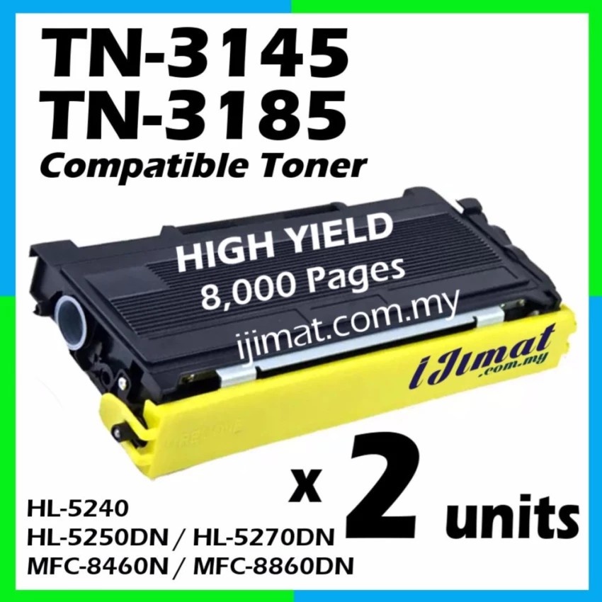 2x TN-3145 TN-3185 TN3145 TN3185 Compatible With Brother HL-5240 HL-5250DN HL-5270DN MFC-8460N ...