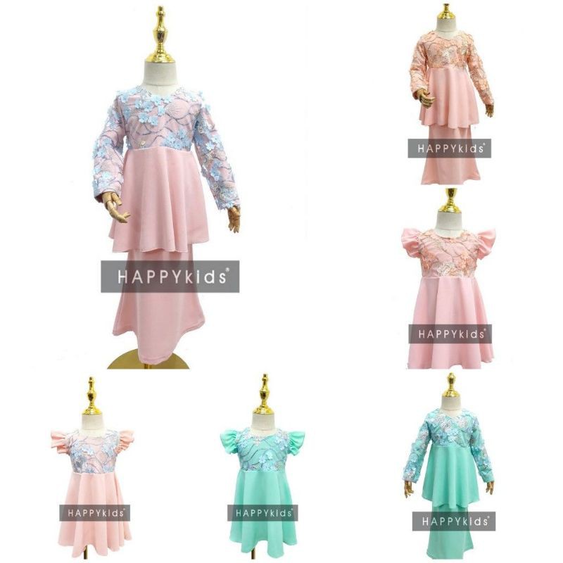 Baju Raya Exclusive Premium Happykids Peplum Lace Baju Raya Budak ...