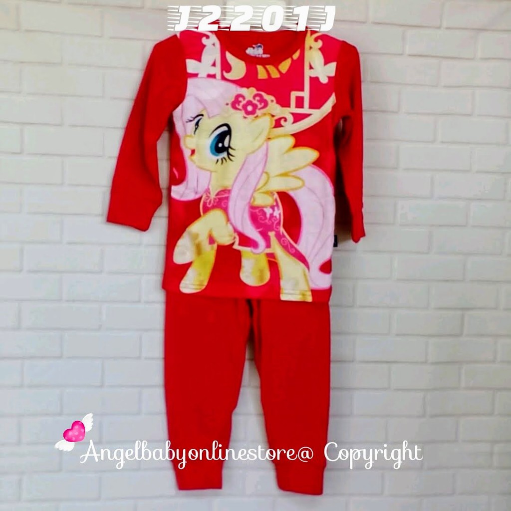 201J Girl Cotton Long Sleeve Sleepwear Pajamas Set my little pony (2y ...