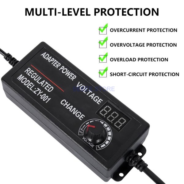 Adapter Power Adapter Adjustable ZY-001 AC To DC Charger Variable Voltage 9-24V/ 3A Regulated ...