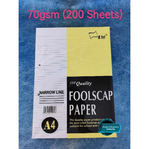 UNI A4 Foolscap Paper (Narrow Line) 70gsm (200's / Pkt) | Shopee Malaysia