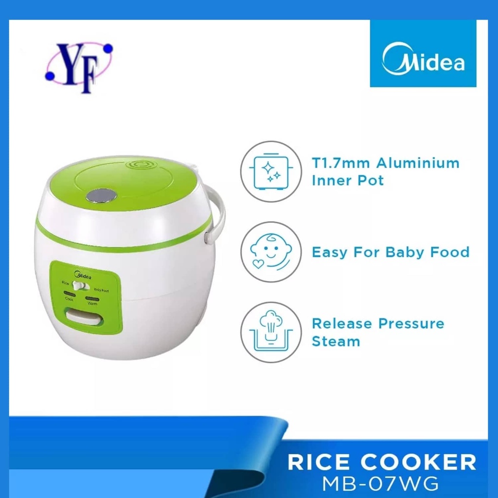 MIDEA 0.8L MINI JAR RICE COOKER MB-07OB/07WG | Shopee Malaysia