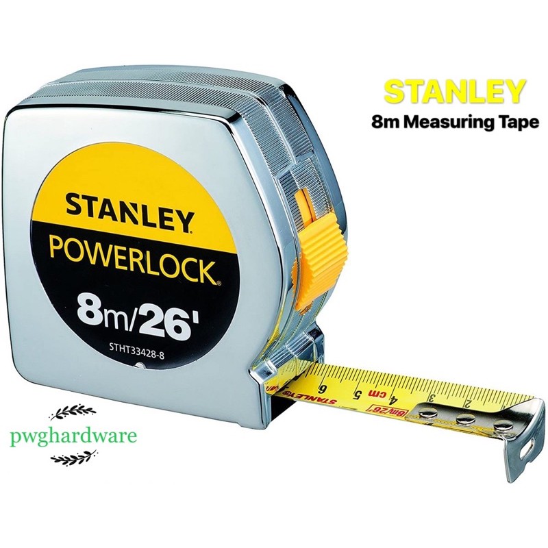 ORIGINAL STANLEY POWERLOCK MEASURING TAPE 8M/26'X1" / TALI TAPE STANLEY ...