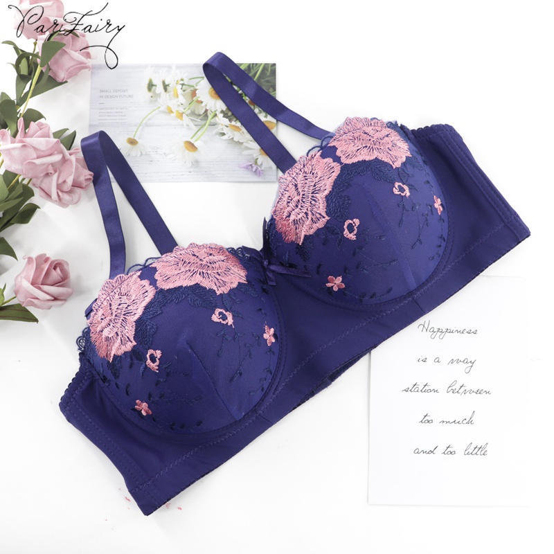 PARIFAIRY half cup bra cup C 內衣有鋼圈 baju dalam wanita bra non-padded bra ...