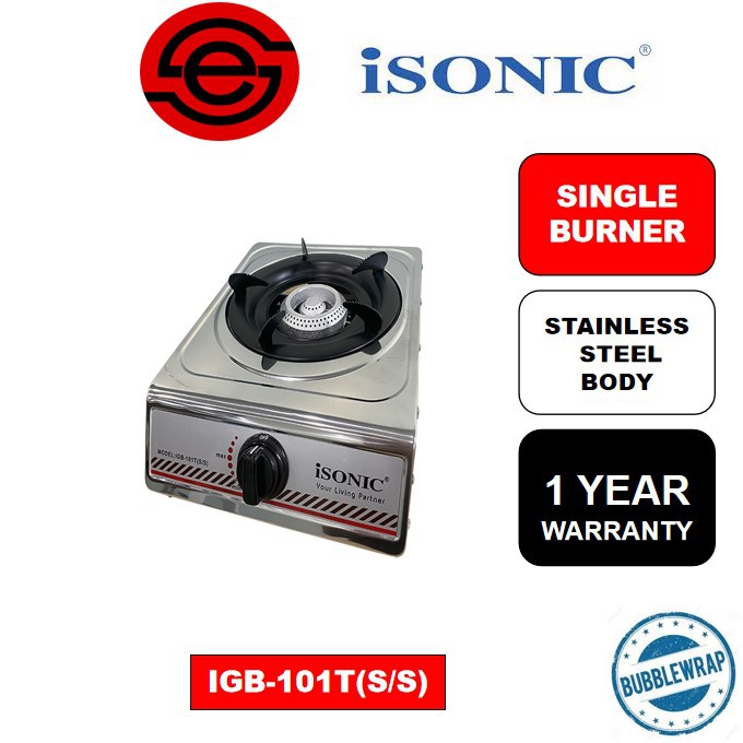 iSONIC STAINLESS STEEL SINGLE GAS STOVE IGB-101T(S/S) | Shopee Malaysia