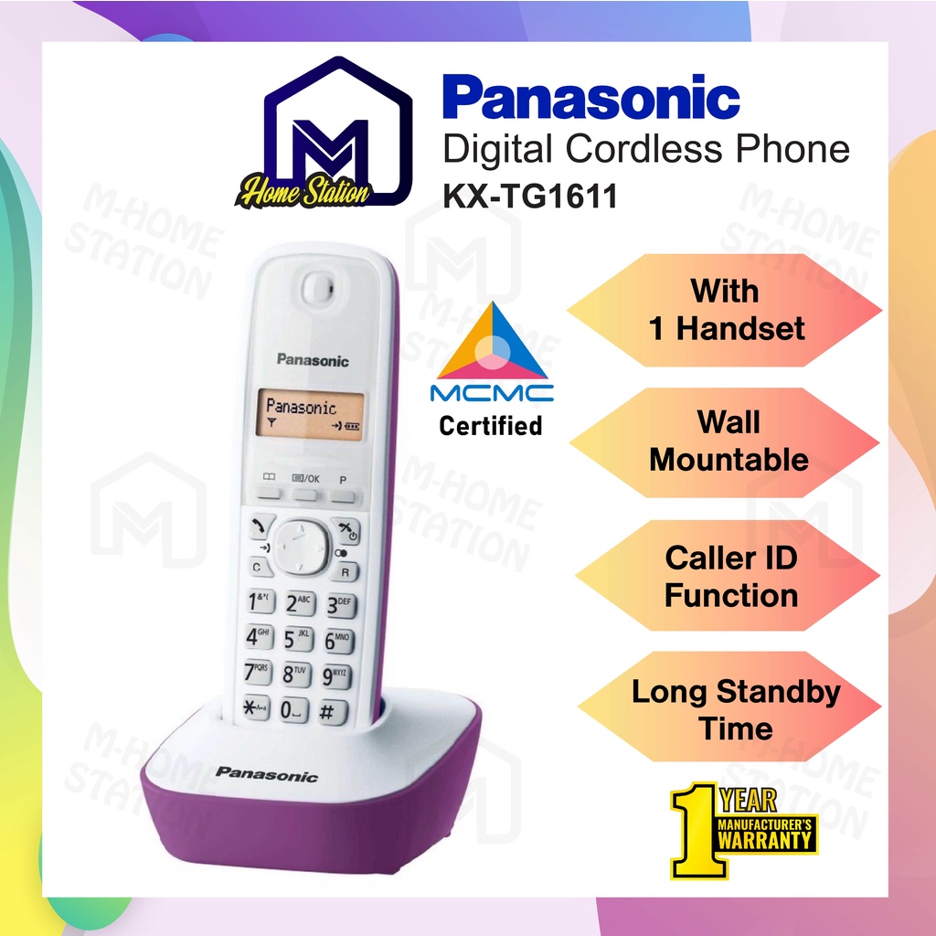 Panasonic Digital Cordless Phone Dect Phone House Office Phone KX-TGE210 or KX-TG6811 KX ...