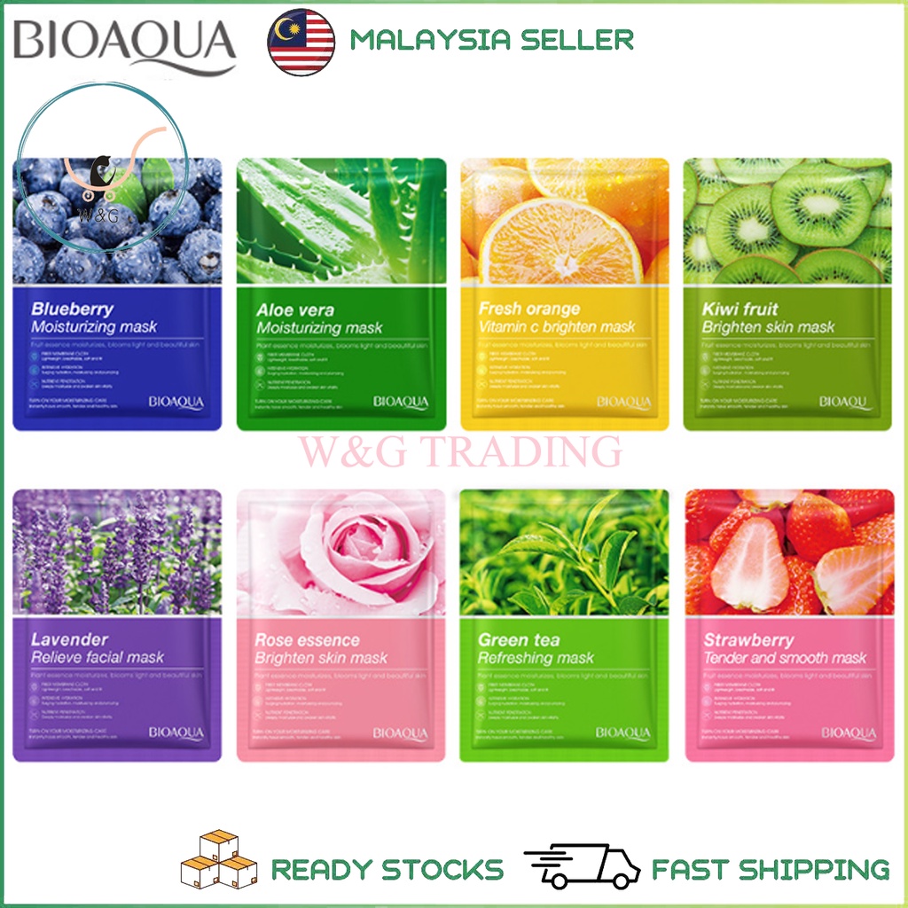 [WG] BIOAQUA Fruit Plant Extract Essence Moisturizing Hydrating Brighten Facial Mask Sheet For ...