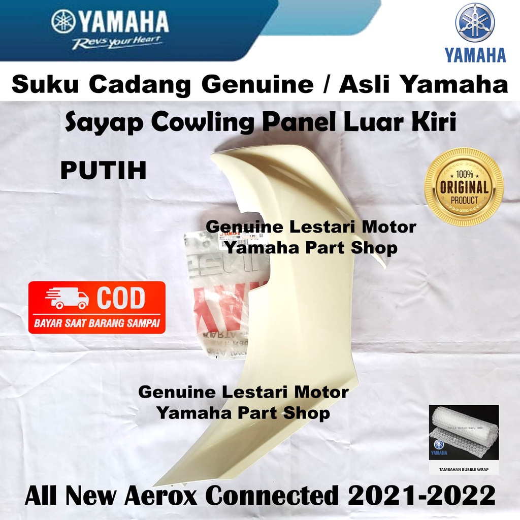 PUTIH All New Aerox 155 White Left Outer Panel Cowling Wing, Original ...