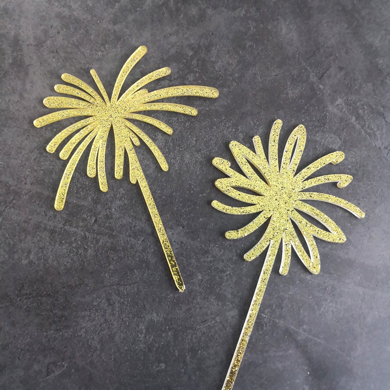 Double Layers Big Acrylic Castle & Ferris Wheel Cake Toppers Fireworks ...