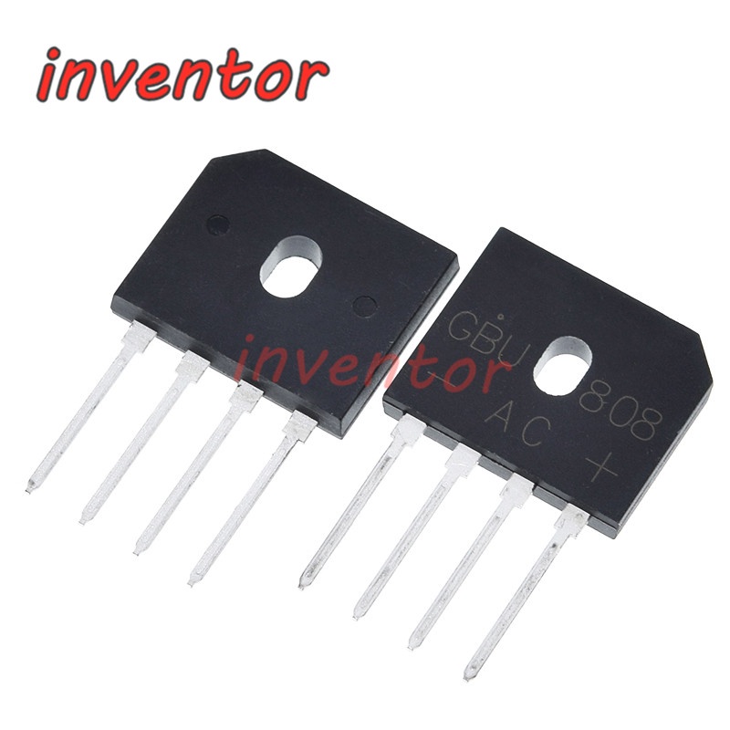 10 Brand New In-Line GBU808 8A 800V Rectifier Bridge Flat Stack Four ...