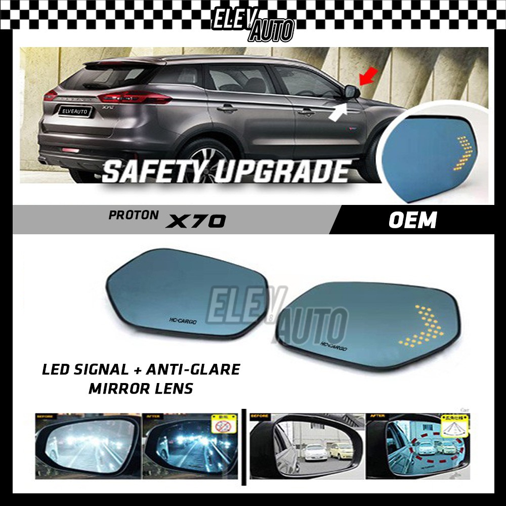 Proton X70 LED Signal with Anti Glare Side Mirror Lens | Shopee Malaysia