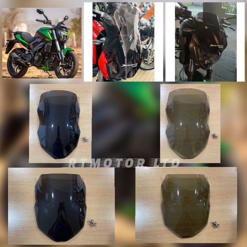 MODENAS BAJAJ DOMINAR 400 WINDSHIELD SMOKE AND BLACK SHORT 34CM LONG ...