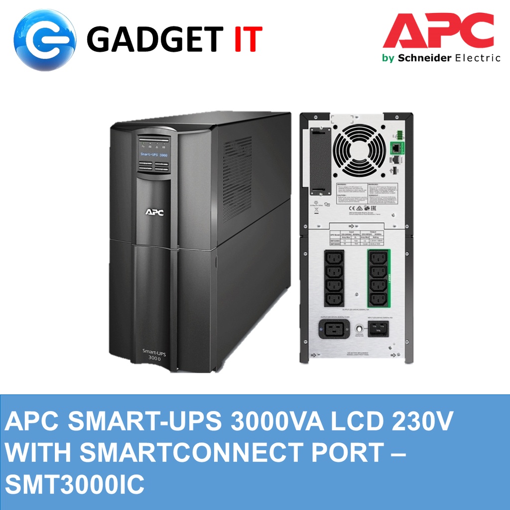 APC SMART-UPS 3000VA LCD 230V WITH SMARTCONNECT PORT – SMT3000IC (NEW MODEL OF SMT3000I WITH ...