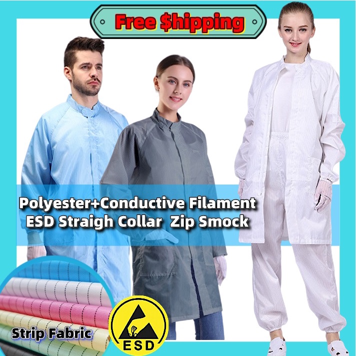 ESDS1061 (Ship Direct Factory) ESD Straight Collar Smock only Anti ...