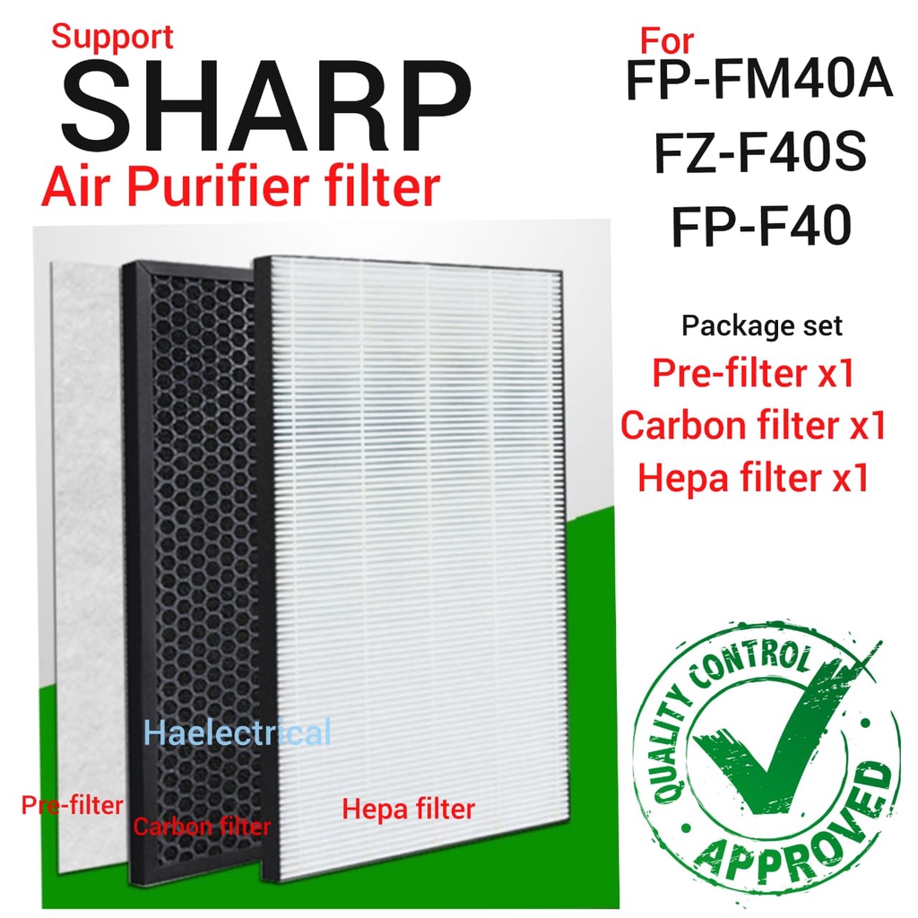 Sharp Air Purifier Filter FP-F40 FP-FM40A FZ-F40S (1Set-3Filter ...