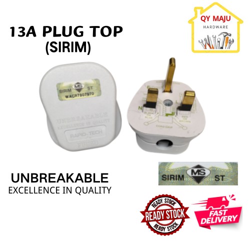 Plug Top 13A/ Kepala Plug/ 3 PIN Plug Tiga Kaki /Kepala Plug Elektrik ...