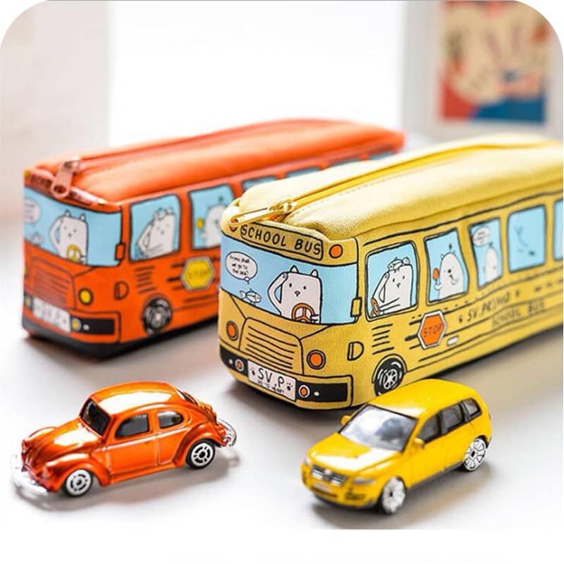 (Ready Stock) School Bus Pencil Case Large Capacity Stationary Holder ...