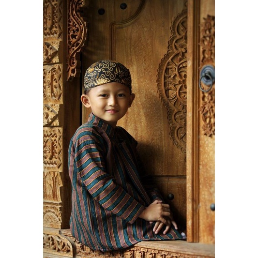 Toddler's Lurik Surjan Suit / Shirt+batik pants+blangkon / Indonesian ...